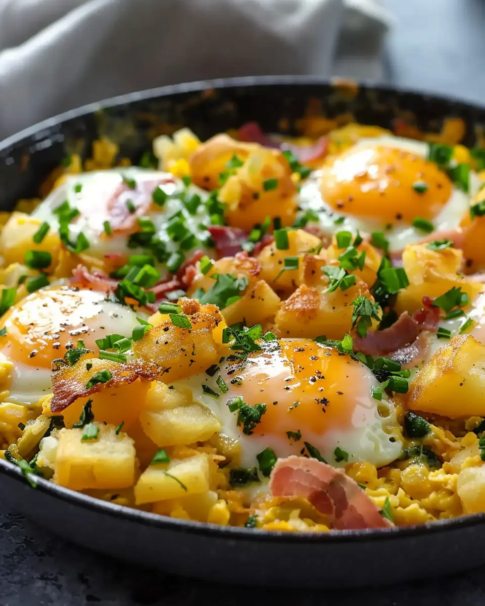 cheesy potato egg scramble